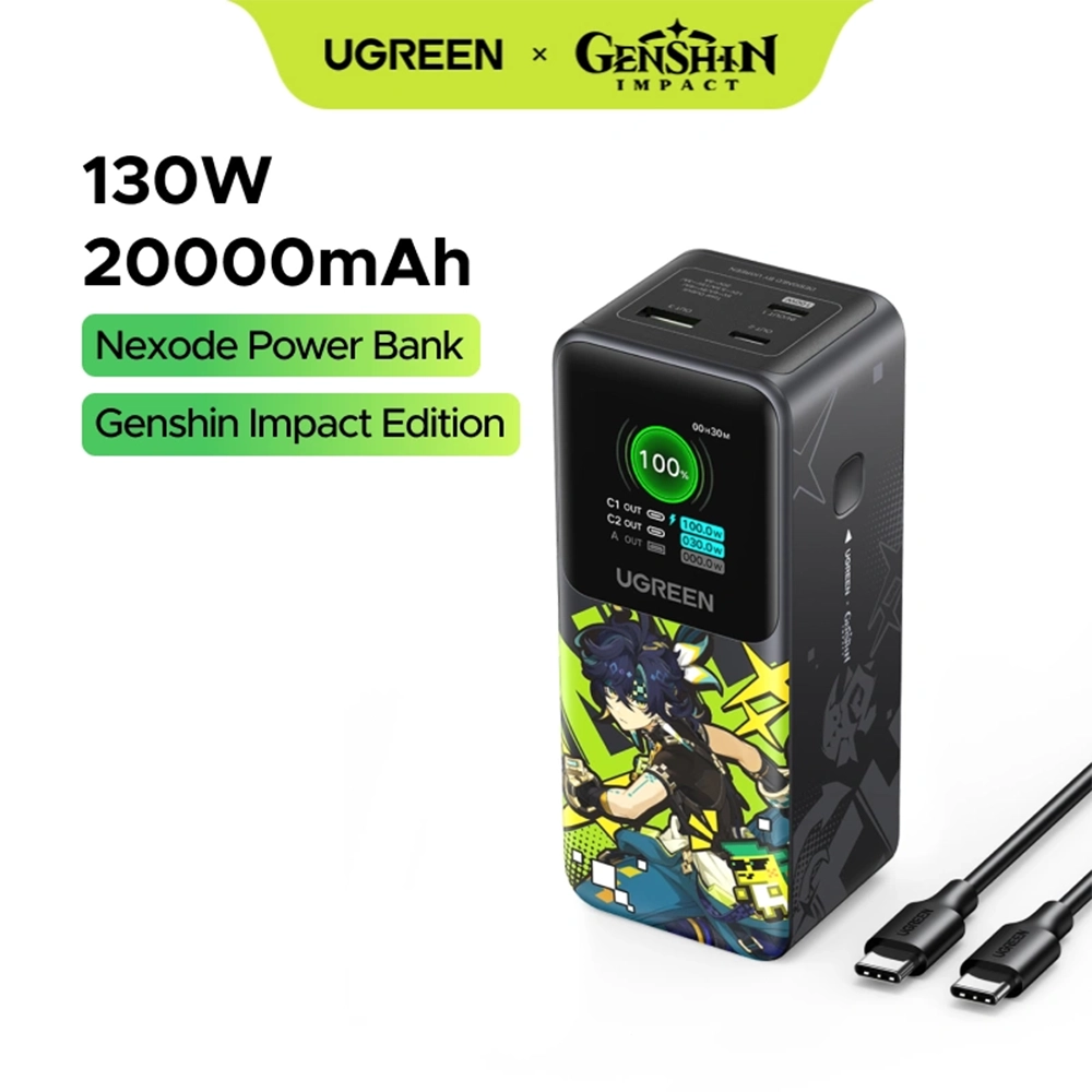 UGREEN 20000mAh 130W Genshin Impact Edition Smart Display Fast Charging ...
